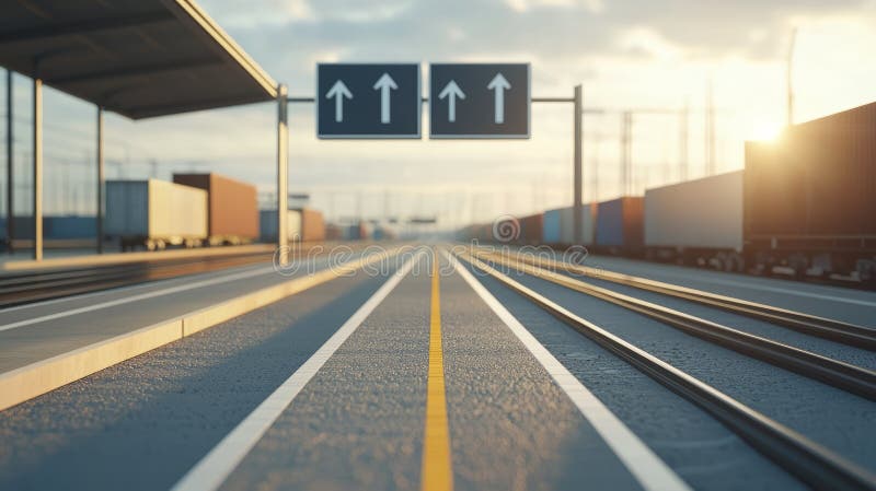 Highresolution 3D Render of Isolated Rail Freight Terminal Sign Stock ...