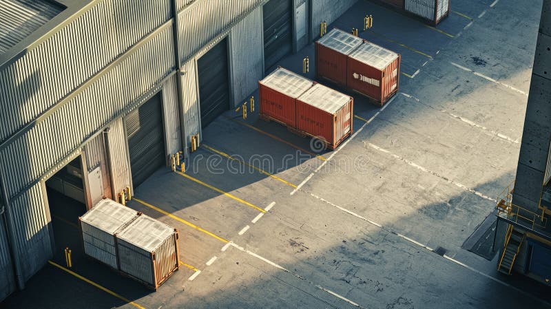 Highresolution 3D Render of a Logistics Depot with Loading Docks Stock ...