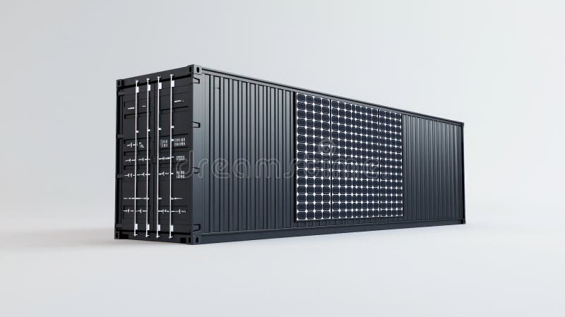 Highresolution 3D Render of Sustainable Freight Container with Solar ...