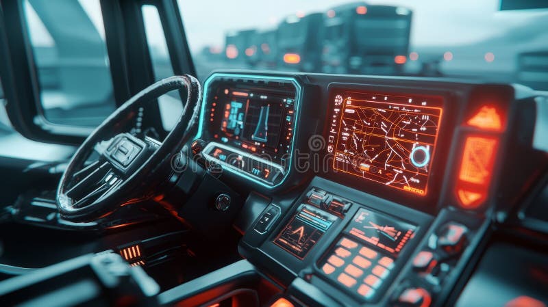 Highresolution 3D Render of Truck Navigation System Technology Stock ...