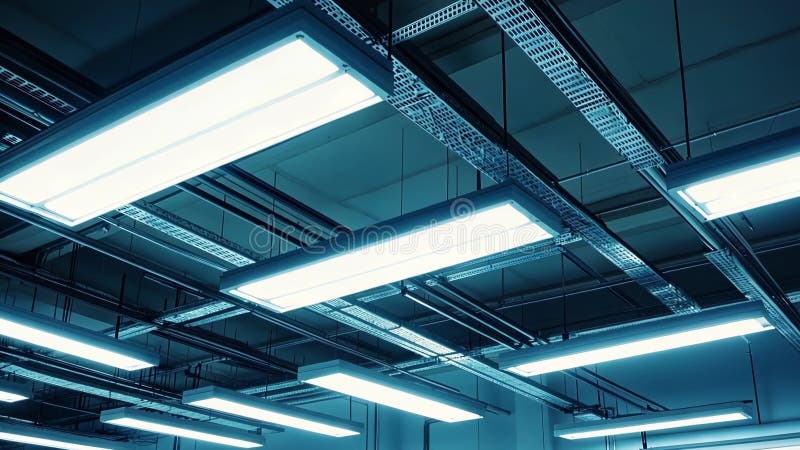 A Highresolution Image of LED Lighting Fixtures Illuminating a ...