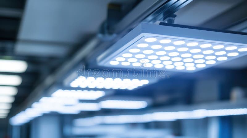 A Highresolution Image of LED Lighting Fixtures Illuminating a ...