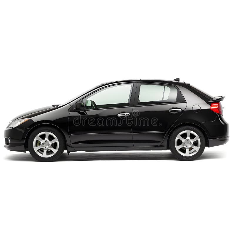 A Sleek and Stylish Black Compact Hatchback Seen from the Side Profile ...
