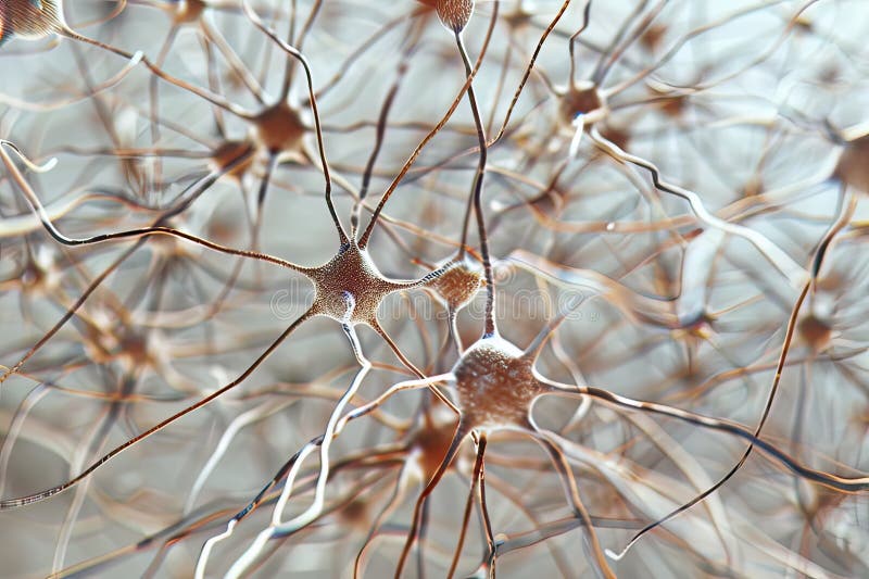 A Close Up of Neurons Connected To Each Other in a Group Stock ...