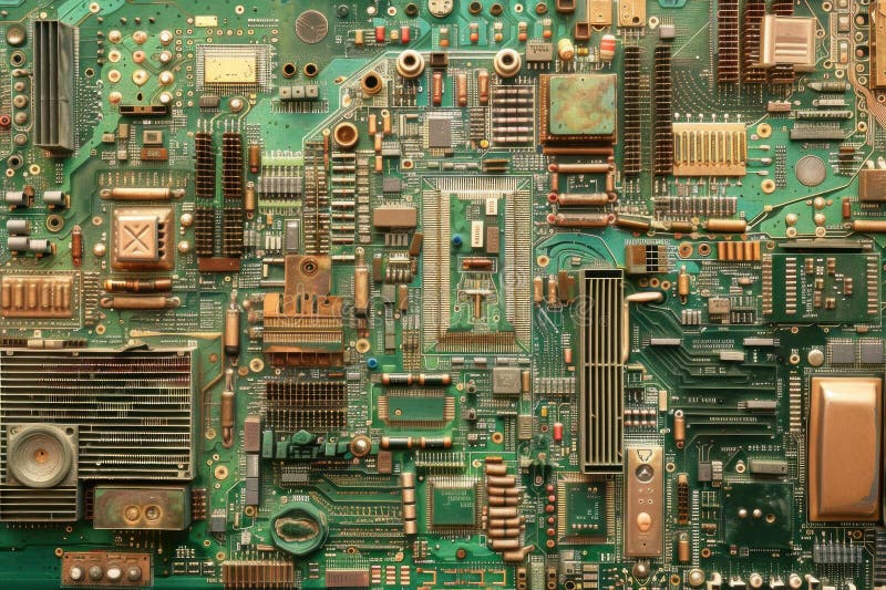 Detailed Circuit Board Texture Background Stock Illustration ...
