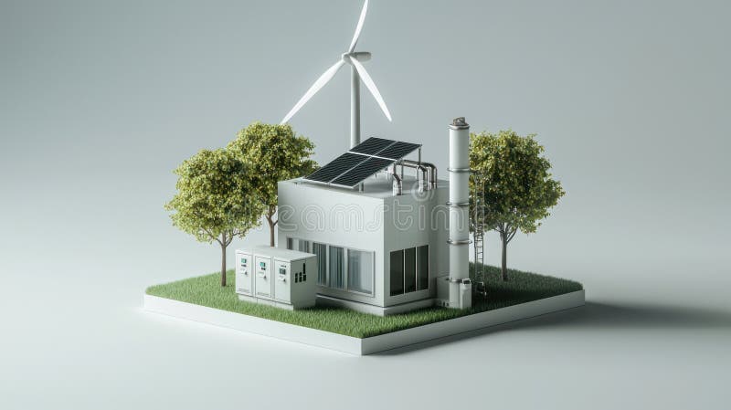Highresolution 8K Render of Home Wind Turbine Generator Model Stock ...