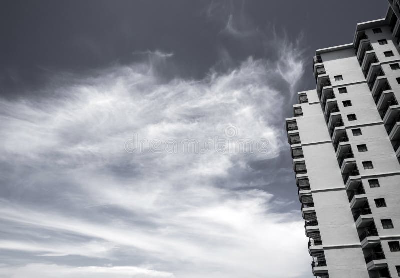 Highrise Building and Cloud in Sky Stock Image - Image of view, rise ...