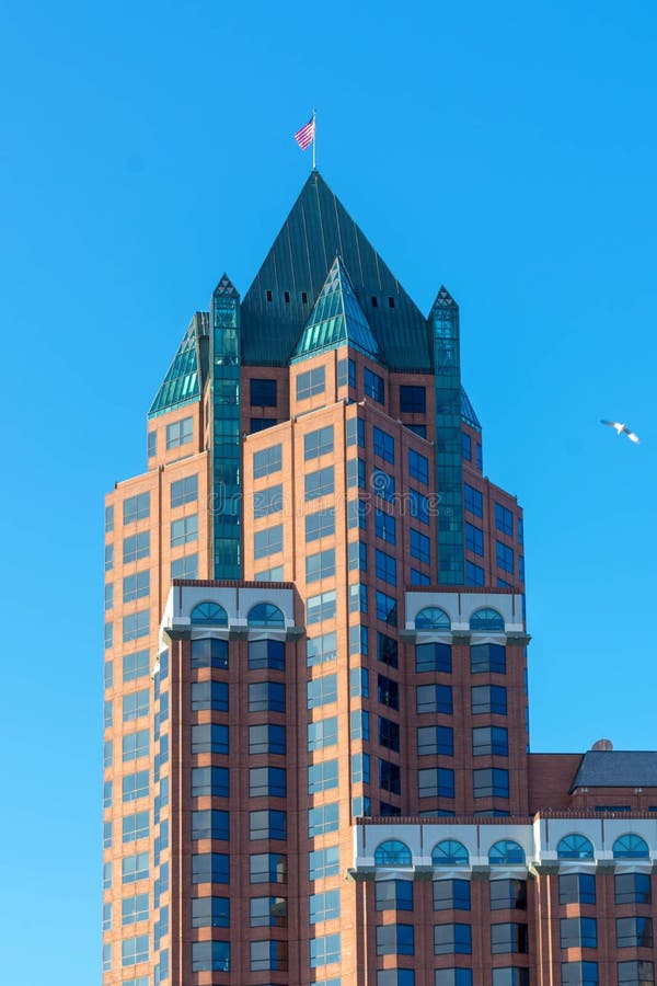 Highrise Building with Lots of Interesting Angles Stock Image - Image ...