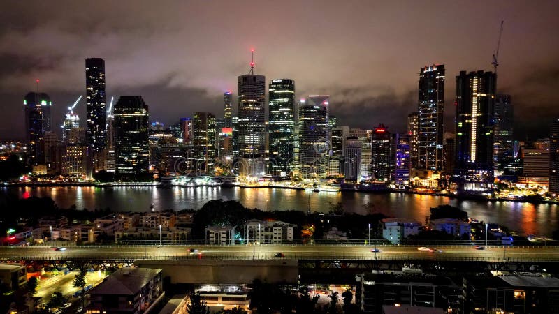 Highrise Skyline Looking Over the Brisbane River Stock Image - Image of ...