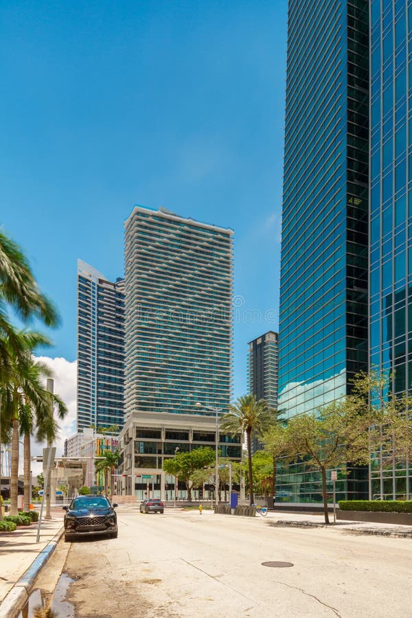 Highrise Towers of Brickell, Miami Florida Scene Circa 2024 USA Stock ...