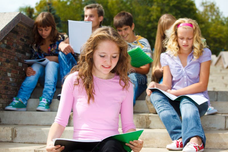 Highschool Students Studying Stock Image - Image of group, city: 16090077