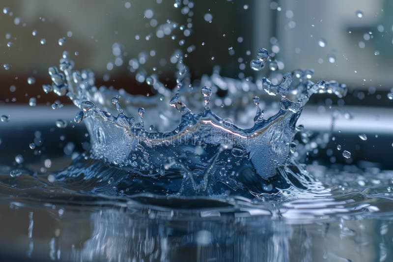 Water Splash Crown Formation Dynamic Closeup Stock Illustration ...