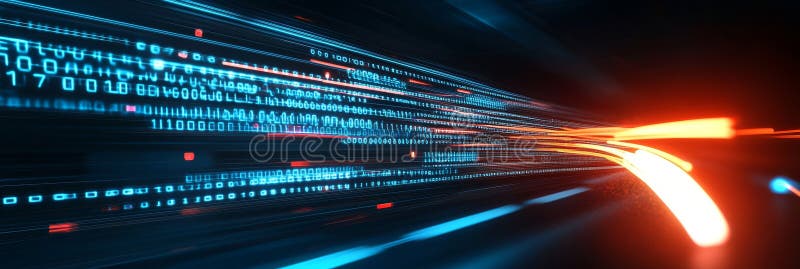 HighSpeed Data Processing with Glowing Lines Represents the Fast and ...