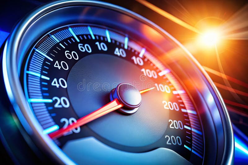 HighSpeed Driving a CloseUp Look at a 200 Kmh Car Dashboard Speedometer ...