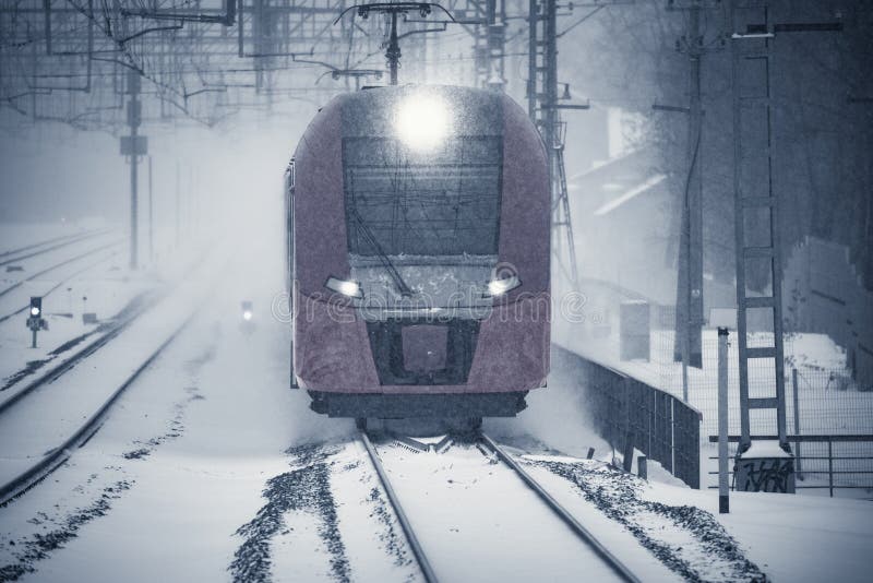 Highspeed Train Approaches To the Station Platform. Stock Image - Image ...