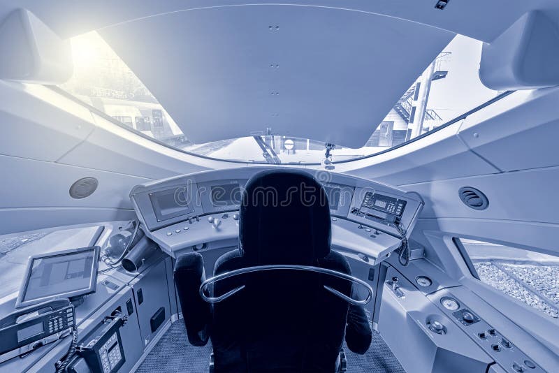 Highspeed train cockpit. stock image. Image of engine - 73174291