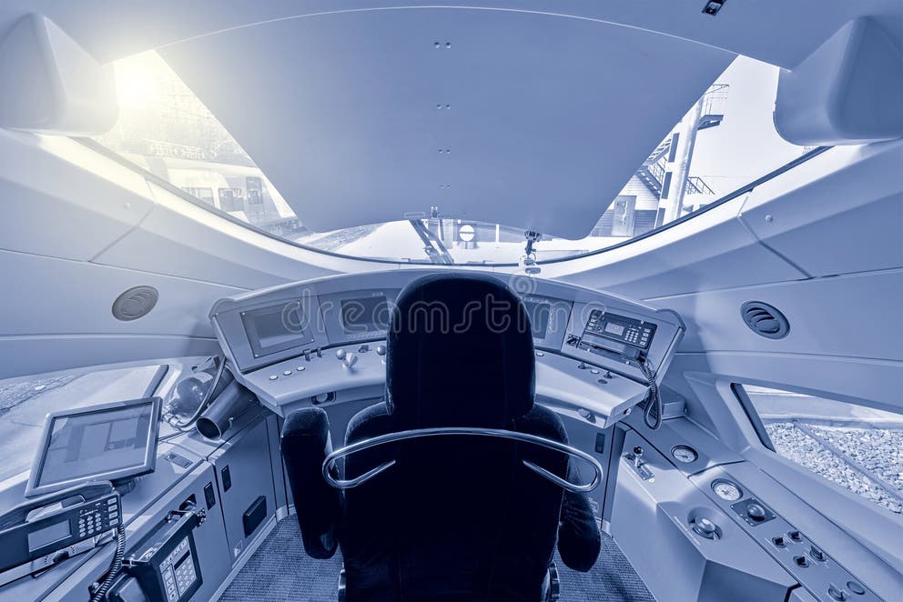 Highspeed train cockpit. stock image. Image of engine - 73174291