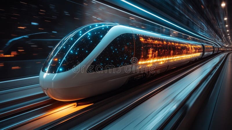 Highspeed Train Gliding through Futuristic Railway System Showcasing ...
