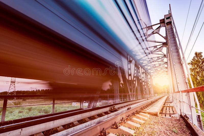 Highspeed Train Moves Fast. Stock Image - Image of construction, motion ...