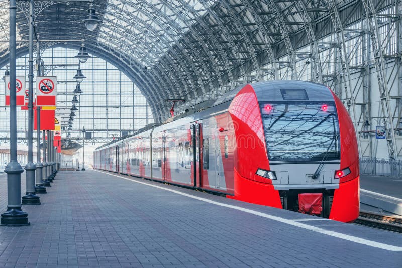 Highspeed Train Stands by the Platform Stock Image - Image of journey ...