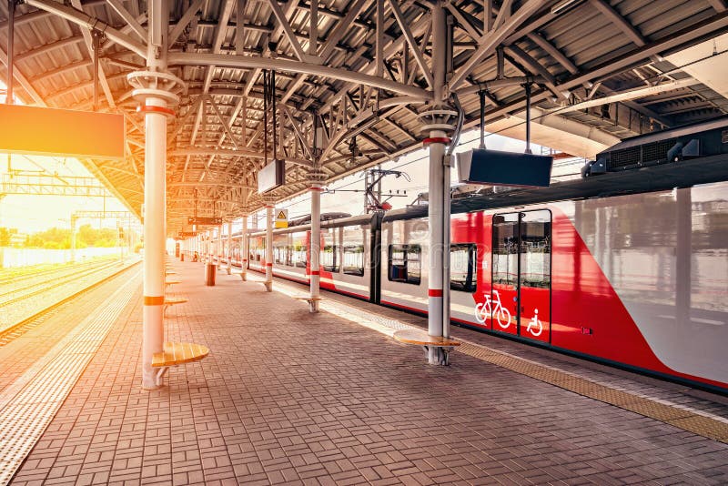 Highspeed Train Stands at the Platform. Stock Image - Image of rapid ...