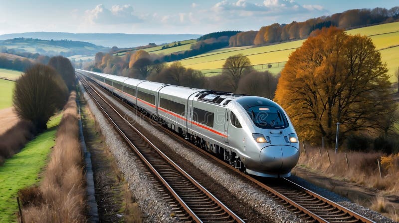 Highspeed Train Travels through a Landscape Impacted by Climate Change ...