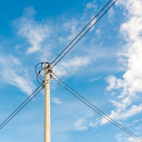 Hight Eletricity Power Line Cable Stock Image - Image of fuel, hight ...