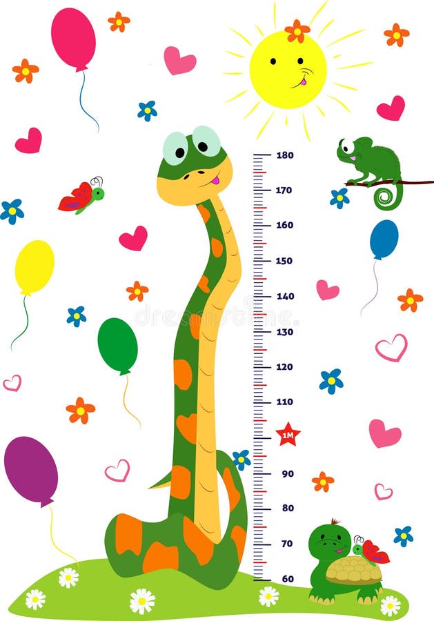 Hight Meter for Kids with Nice Snake Stock Vector - Illustration of ...