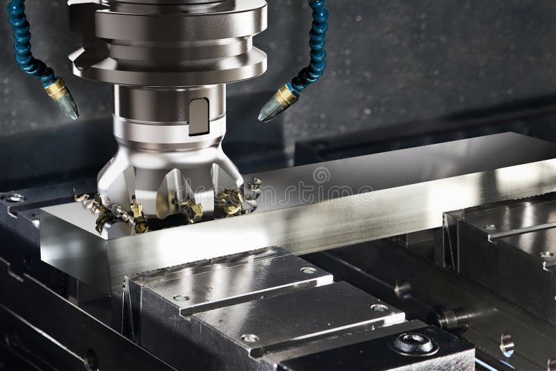 Hight Precision CNC Milling Machine Stock Image - Image of head, heavy ...