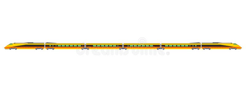Hight Speed Rail Yellow Train Vector Flat Illustration Design Stock ...