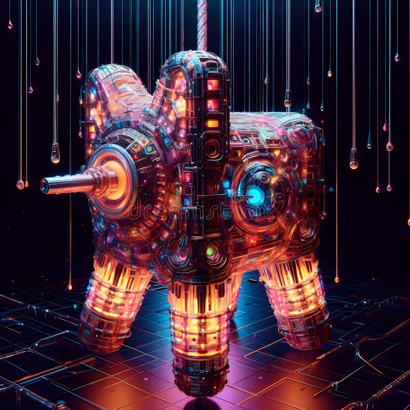 Hight-Tech Mexican Piñata stock illustration. Illustration of fans ...