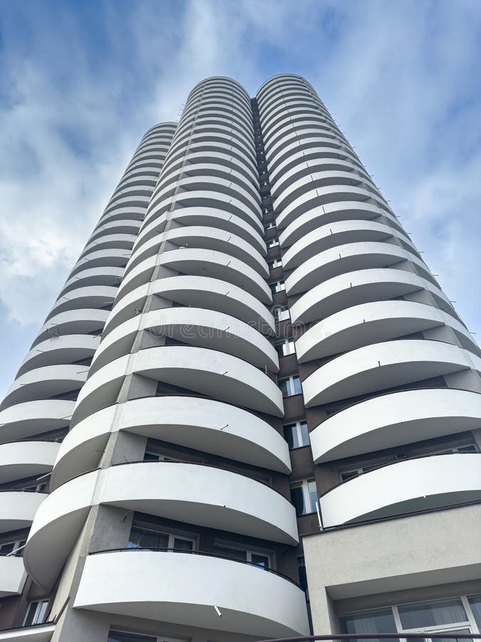 Hight Unfinished Residential Building Apartment Block. Monolithic ...