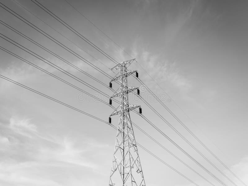 Hight voltage powerline stock photo. Image of industry - 56142180