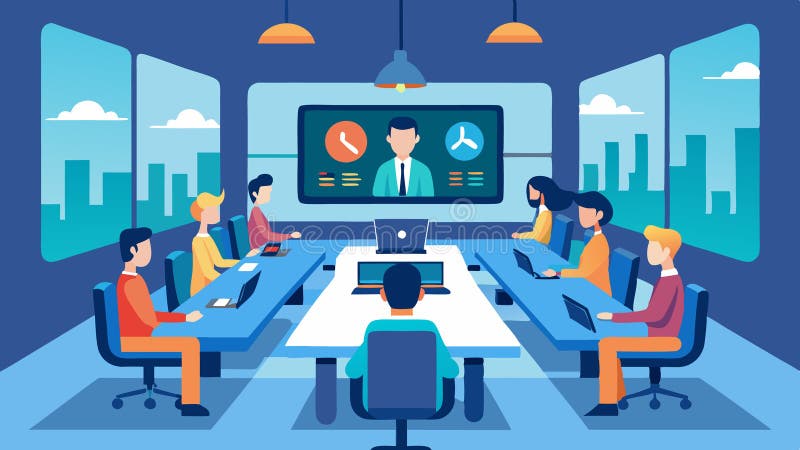 A Hightech Conference Room with Video Conferencing Capabilities.. Stock ...