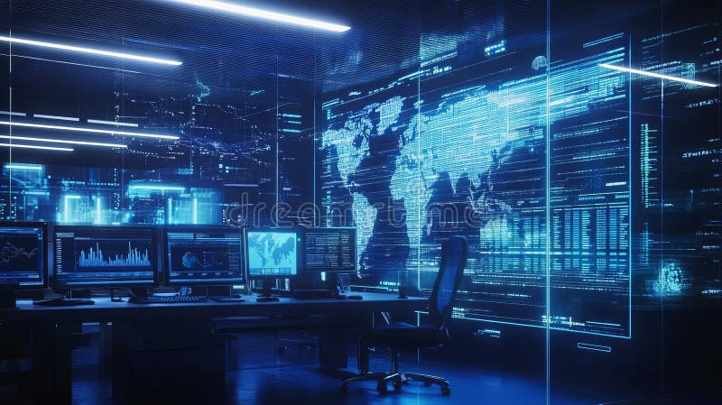 A HighTech Control Room Featuring Advanced Data Analytics ...