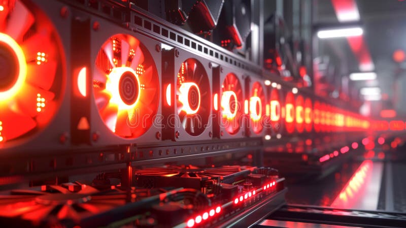 HighTech Data Center with Powerful Cooling Fans Stock Image - Image of ...