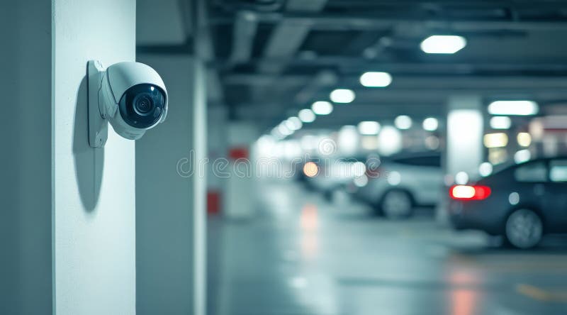 The HighTech IP Security Camera Designed for Use in a Modern Parking ...