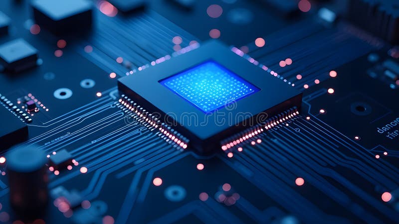 A Hightech Microchip that Showcases Intricate Circuitry Along with ...