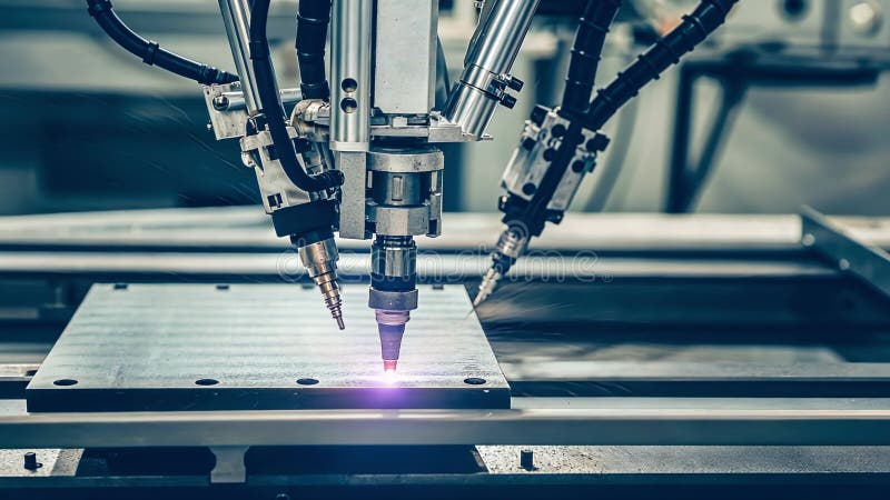 Hightech Robotic Arms Collaborate Over a Central Workstation Expertly ...