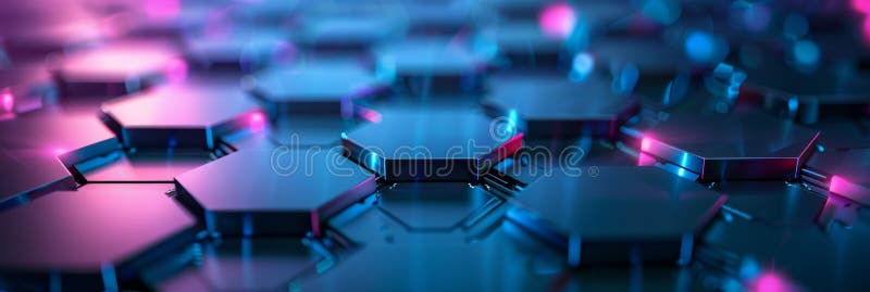 Cyberthemed Design with Luminous Hexagons for a Futuristic and ...