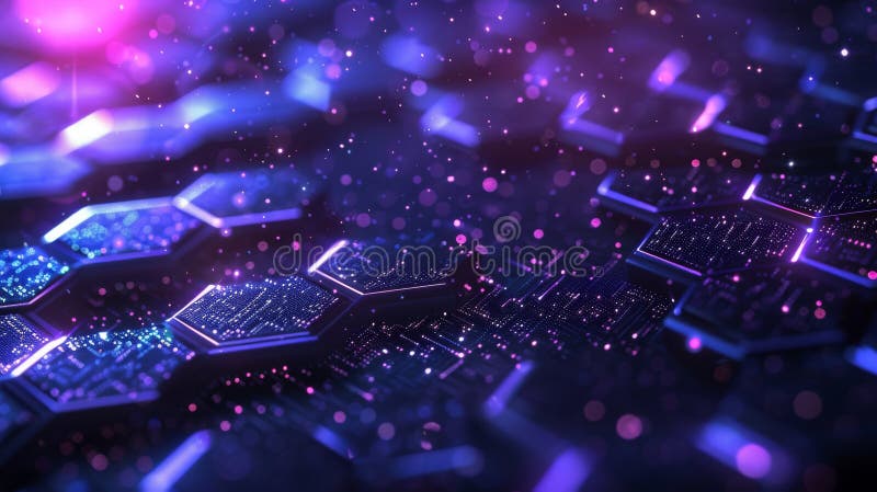 Cyberthemed Design with Luminous Hexagons for a Futuristic and ...