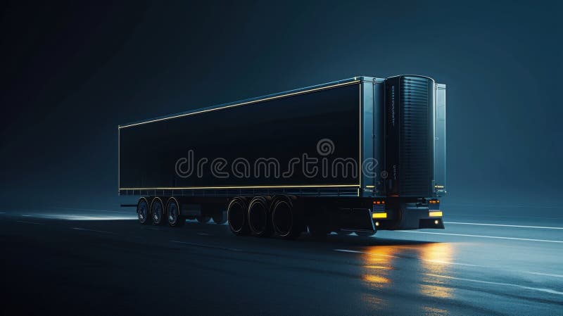 A Hightech Truck Trailer with a Sleek Design and Advanced Fuel ...