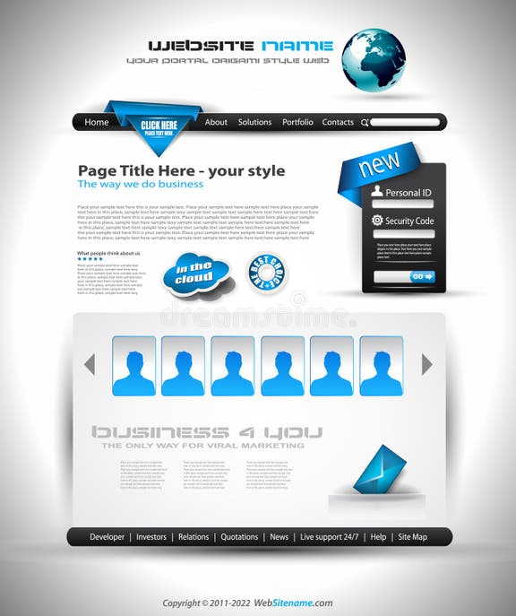 HighTech Website - Elegant Design Stock Vector - Illustration of market ...