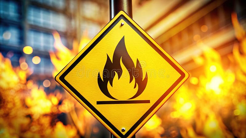HighVisibility Warning Sign for Highly Flammable Materials a Cautionary ...