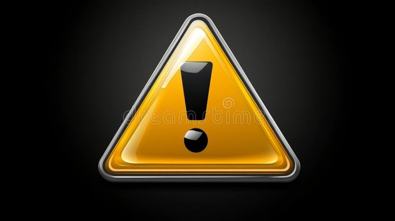 Highvisibility Yellow Warning Sign on a Striking Black Background ...