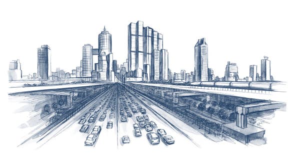 Multiple Lane Highway Stock Illustrations – 2,846 Multiple Lane Highway ...