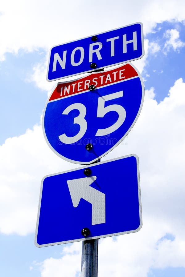 Highway 35 Road Sign stock image. Image of highway, arrow - 5580041