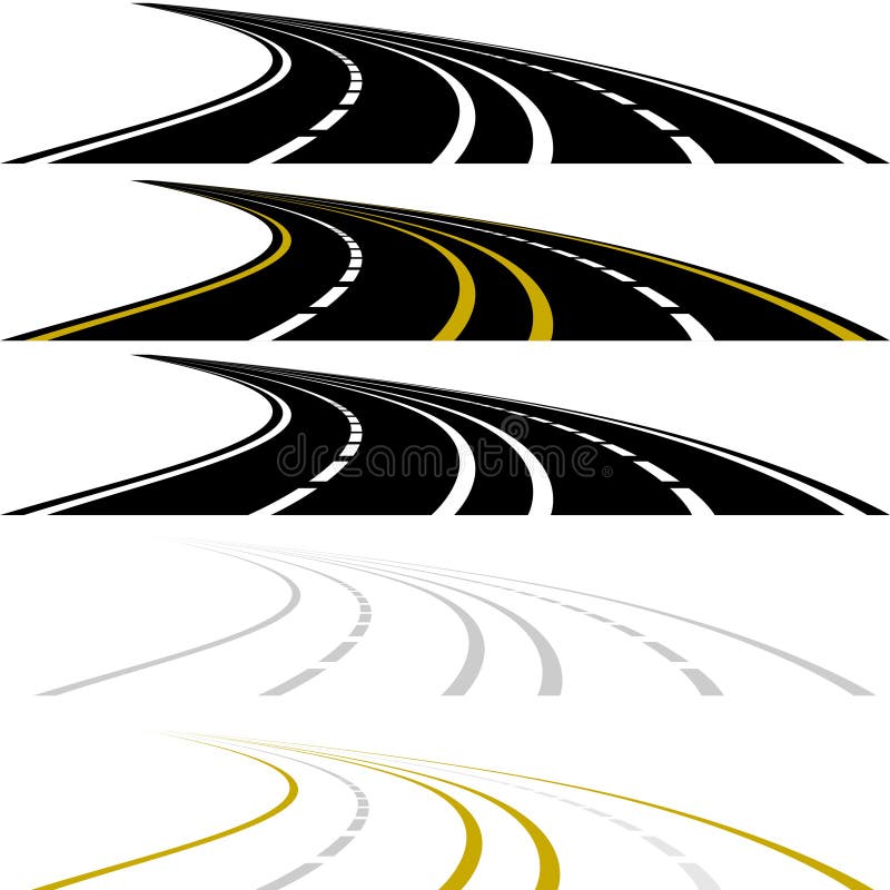Layout of Highway Road and Bus Lane Landscape Stock Illustration ...