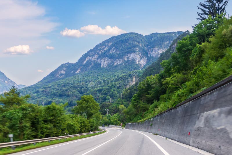 Highway in the Alps, Beautiful Nature of Austria Stock Image - Image of ...