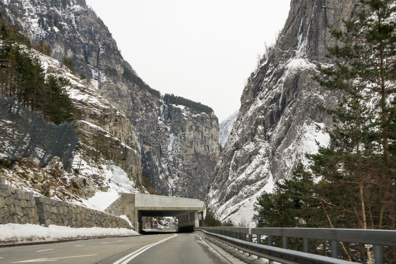 Highway in the Alps. stock image. Image of transportation - 116888645